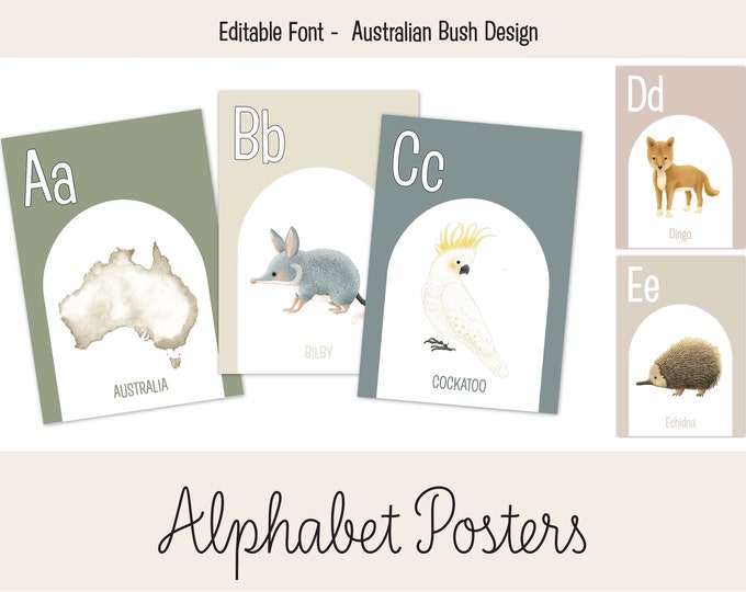 Australian Animal Alphabet - Etsy