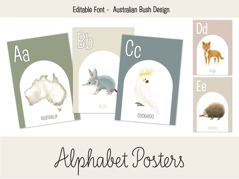 Australian Animal Alphabet Posters | Classroom Decor (editable) - Etsy Australia