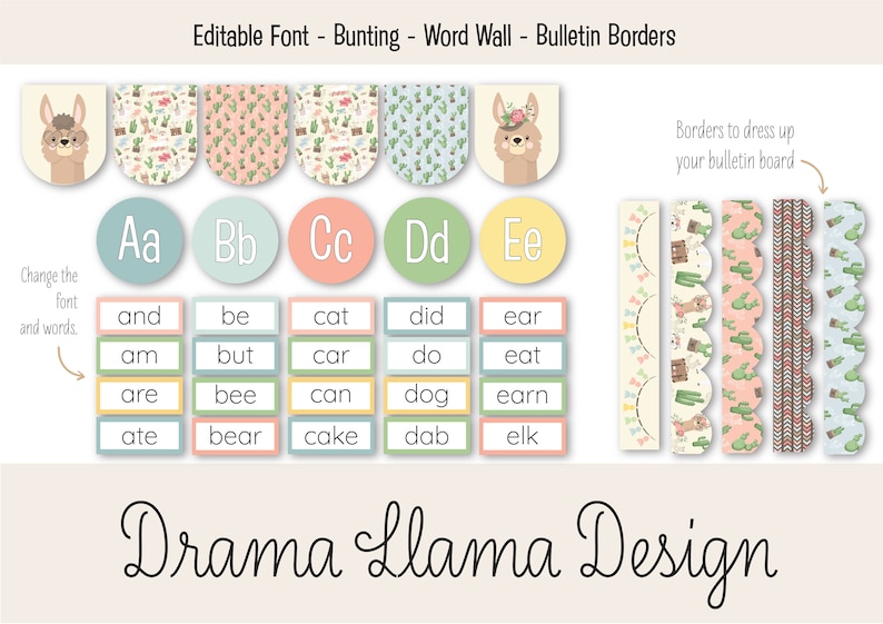 DRAMA LLAMA Classroom Bundle | School Decor | Llama Decor Classroom ...