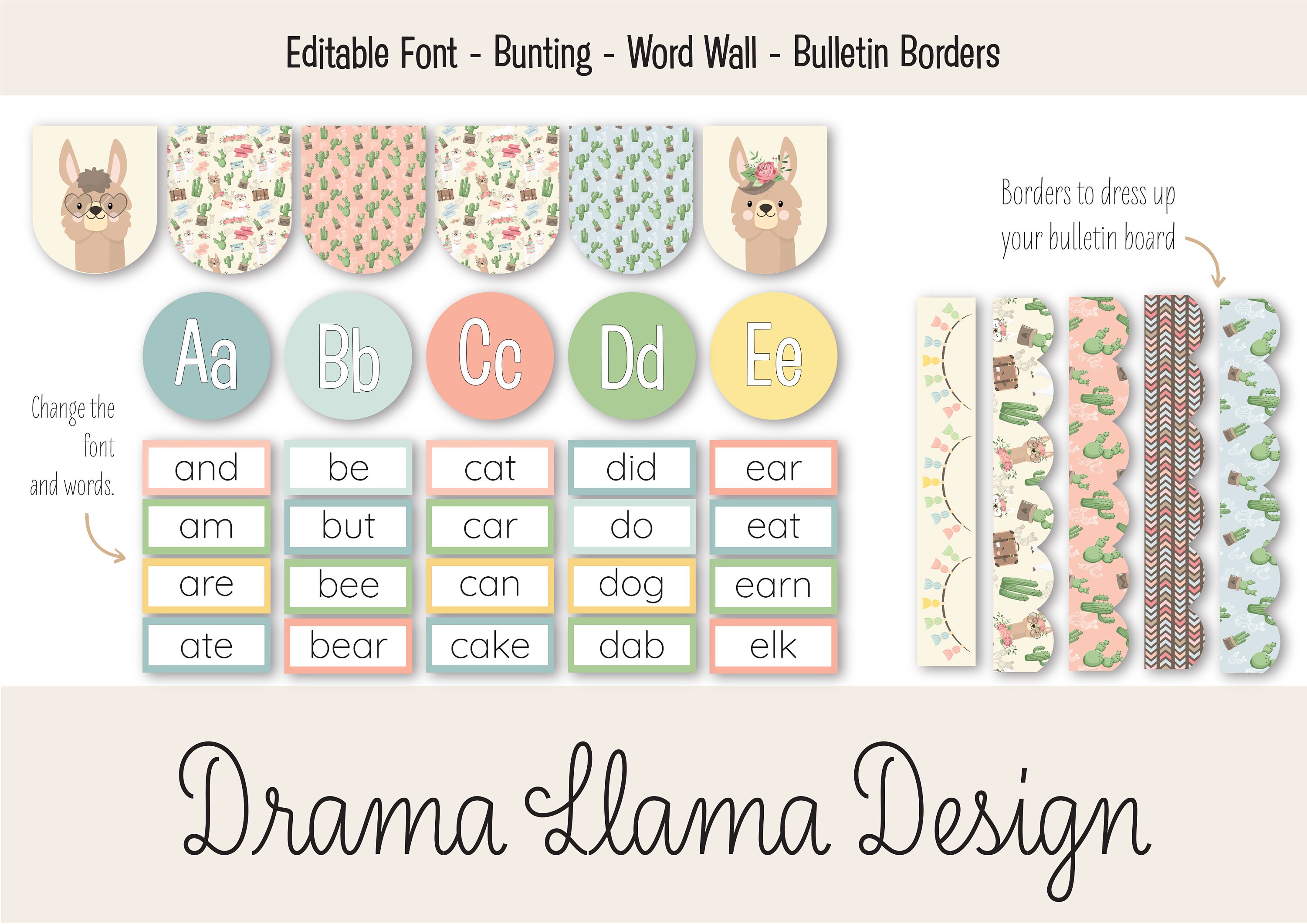 DRAMA LLAMA Classroom Bundle | School Decor | Llama Decor Classroom ...