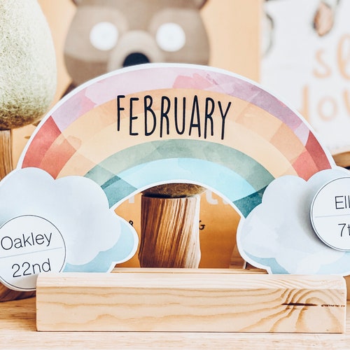 Rainbow Party Birthday Display Birthday Chart Rainbow - Etsy