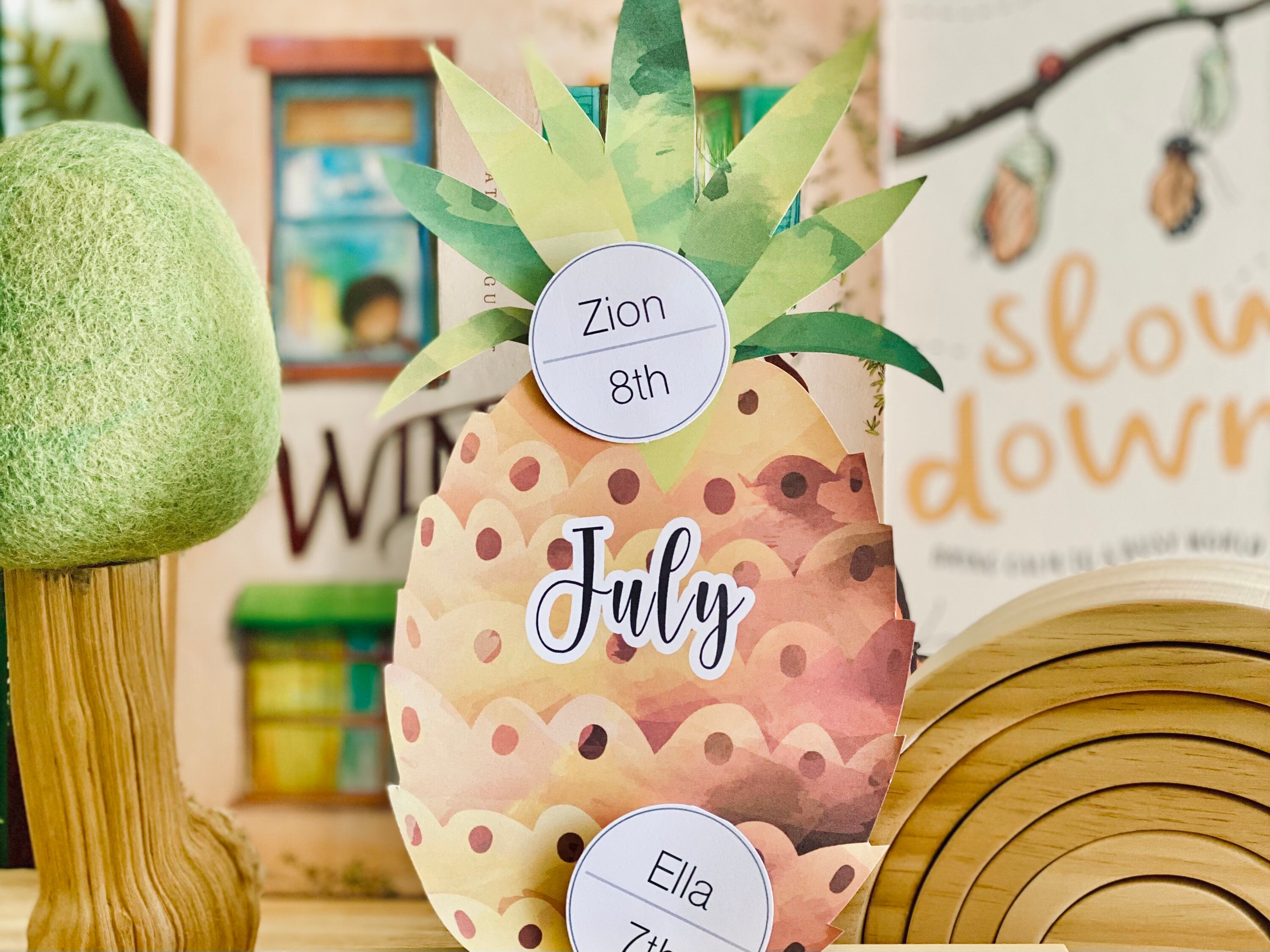 Pineapple Birthday Display Birthday Chart Pineapple | Etsy