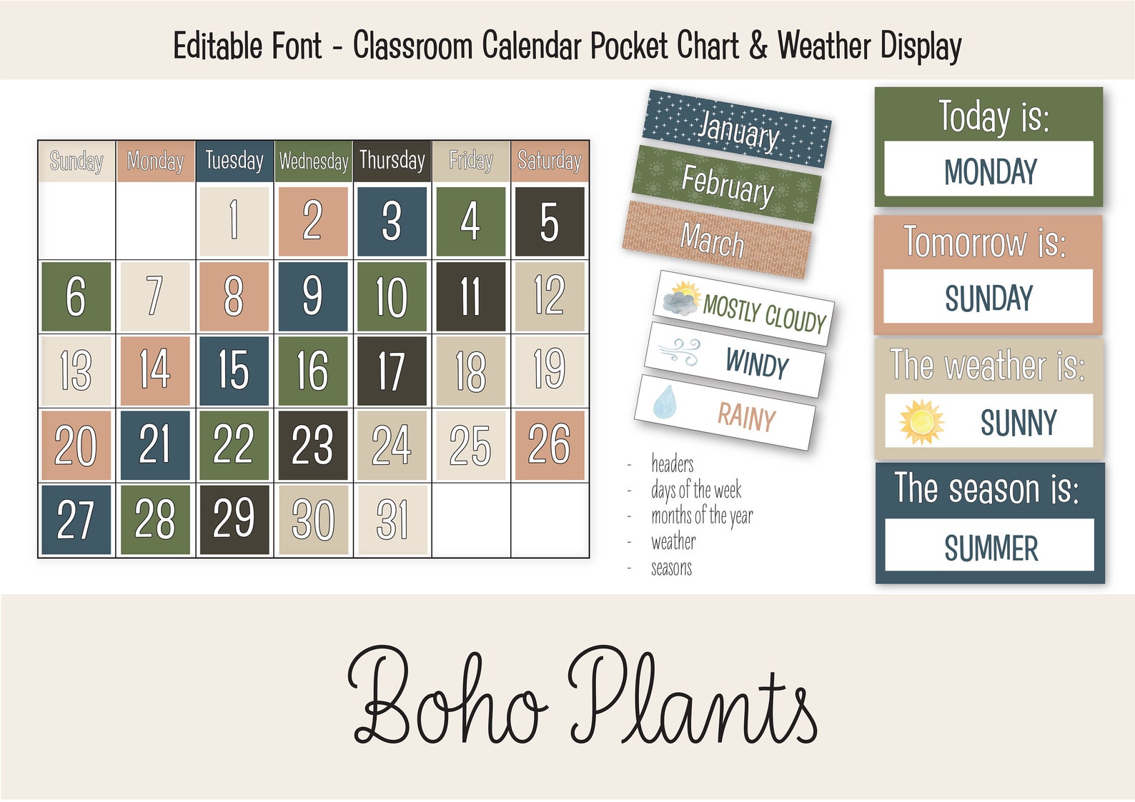 BOHO PLANTS Classroom Bundle | School Decor | Botany | Botany Themed ...