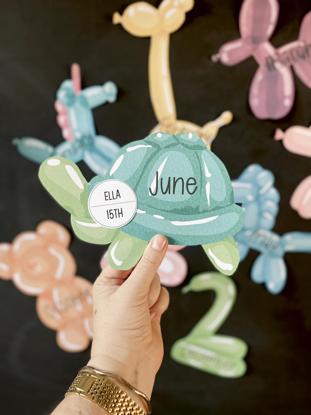 Balloon Animal Birthday Display, Birthday Chart, Balloon Printable ...