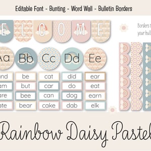 RAINBOW DAISY PASTEL Bundle | Classroom Decor | Preschool | School ...