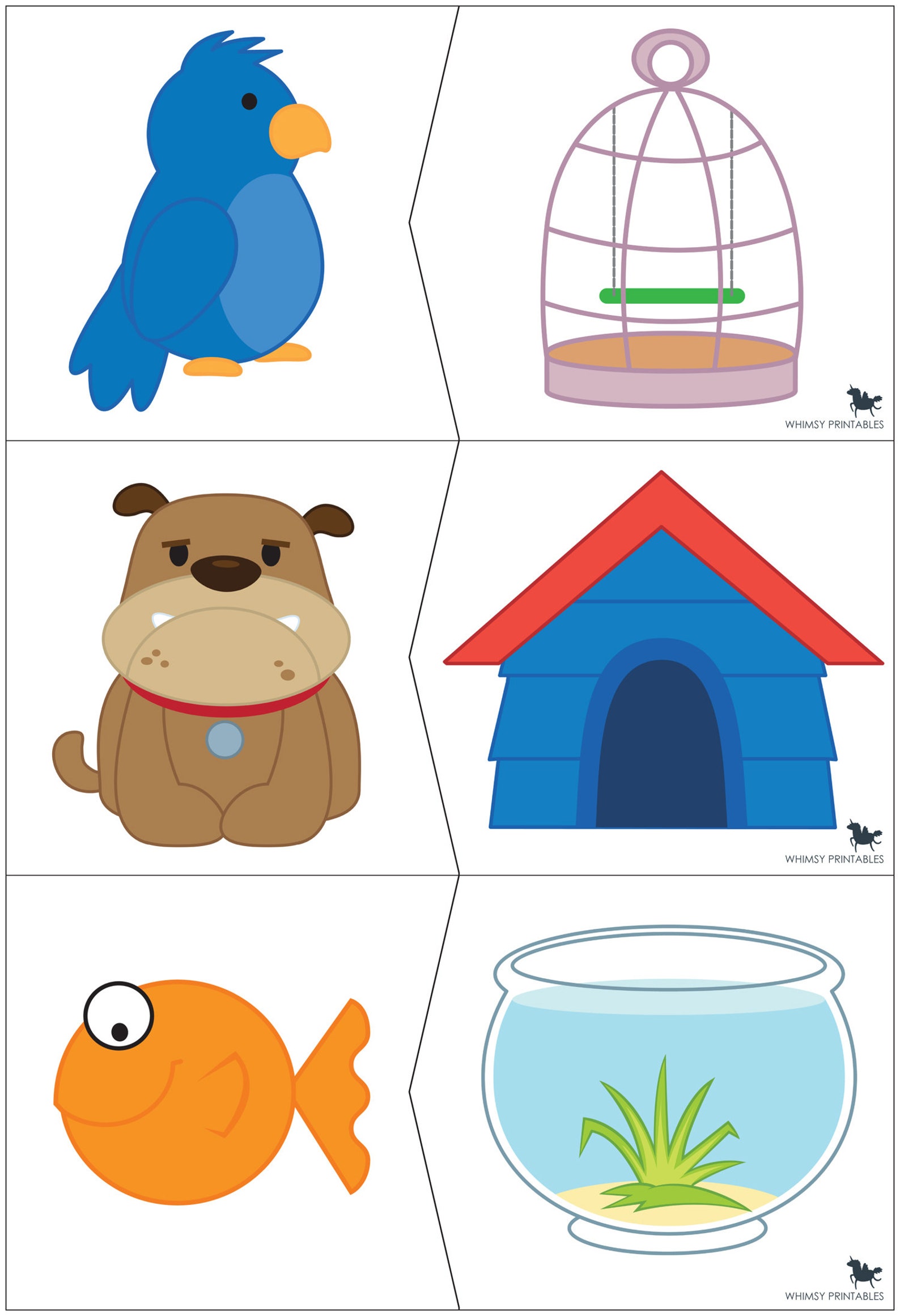 Pet Home Matching Puzzle Matching Game Preschool Learning | Etsy