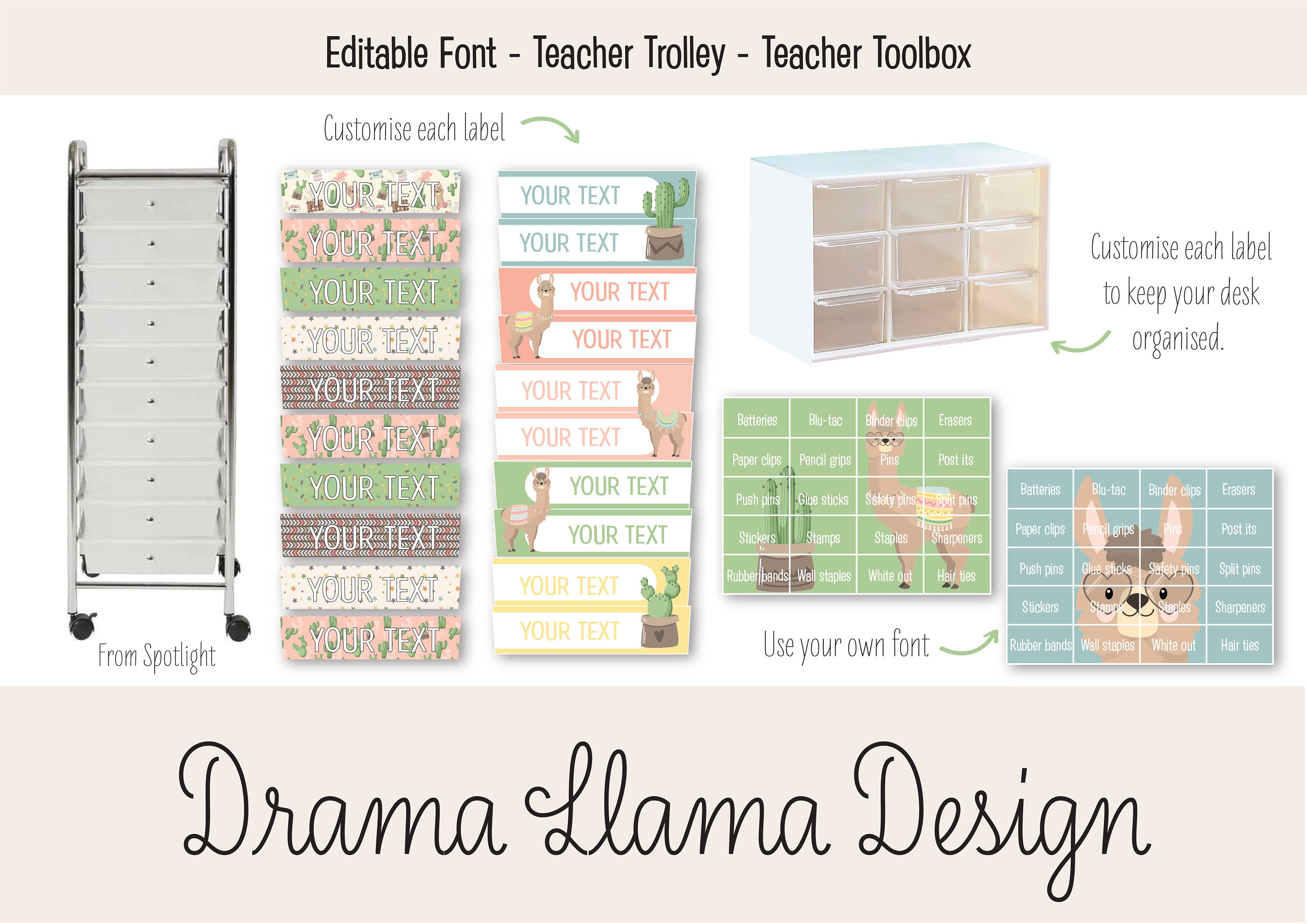 DRAMA LLAMA Classroom Bundle | School Decor | Llama Decor Classroom ...
