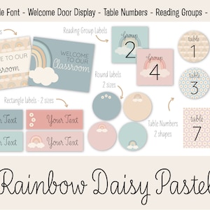 RAINBOW DAISY PASTEL Bundle | Classroom Decor | Preschool | School ...