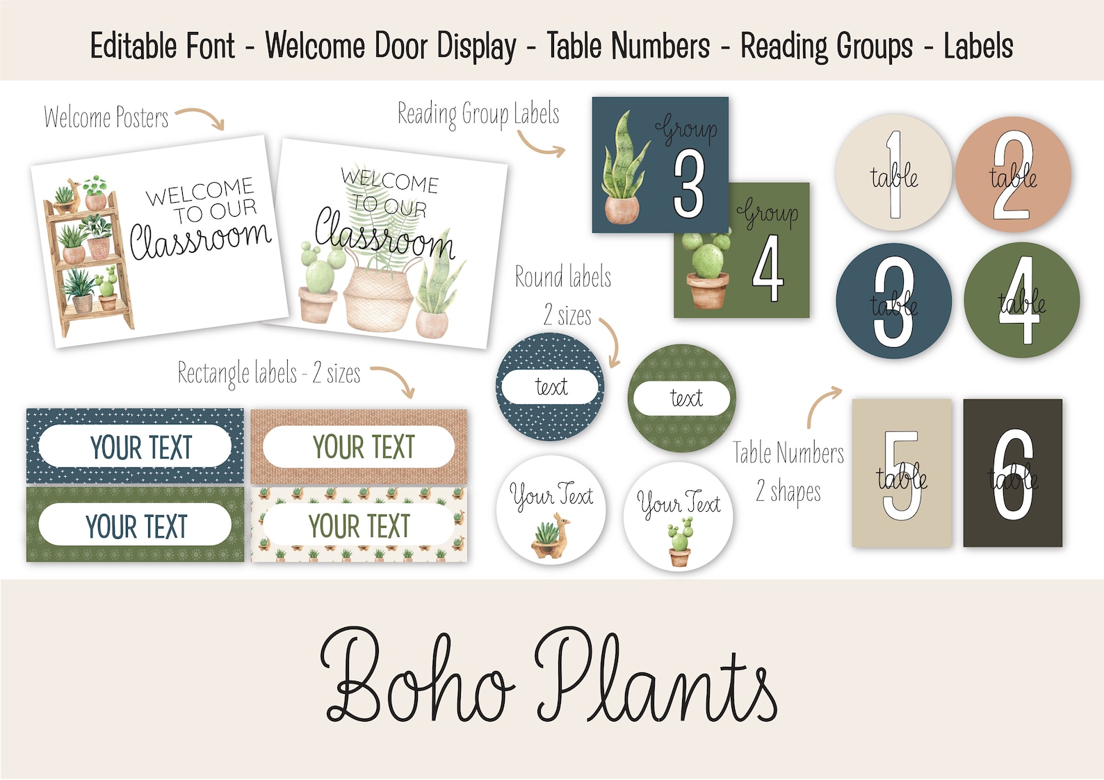 BOHO PLANTS Classroom Bundle | School Decor | Botany | Botany Themed ...
