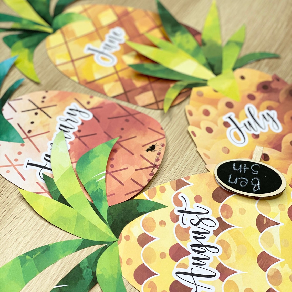 Pineapple Birthday Display Birthday Chart Pineapple | Etsy