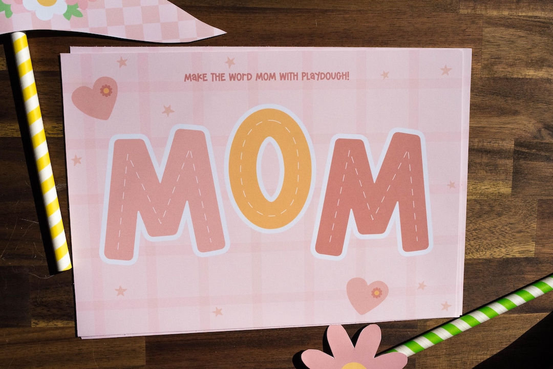 Printable Playdough Mats for Mother's Day, Mother's Day Craft for Kids ...