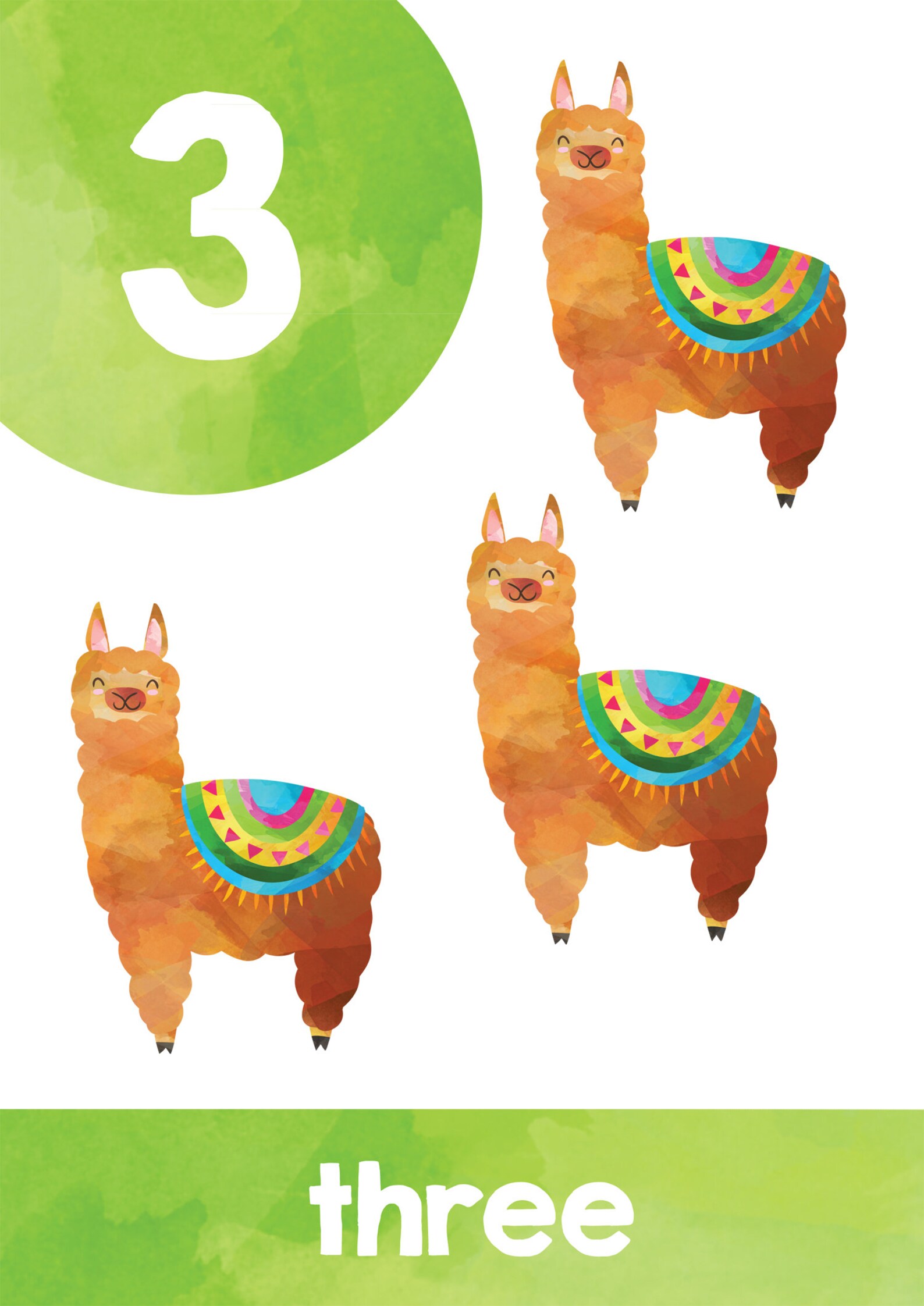 RAINBOW WATERCOLOUR Number Posters Preschool School Notice - Etsy