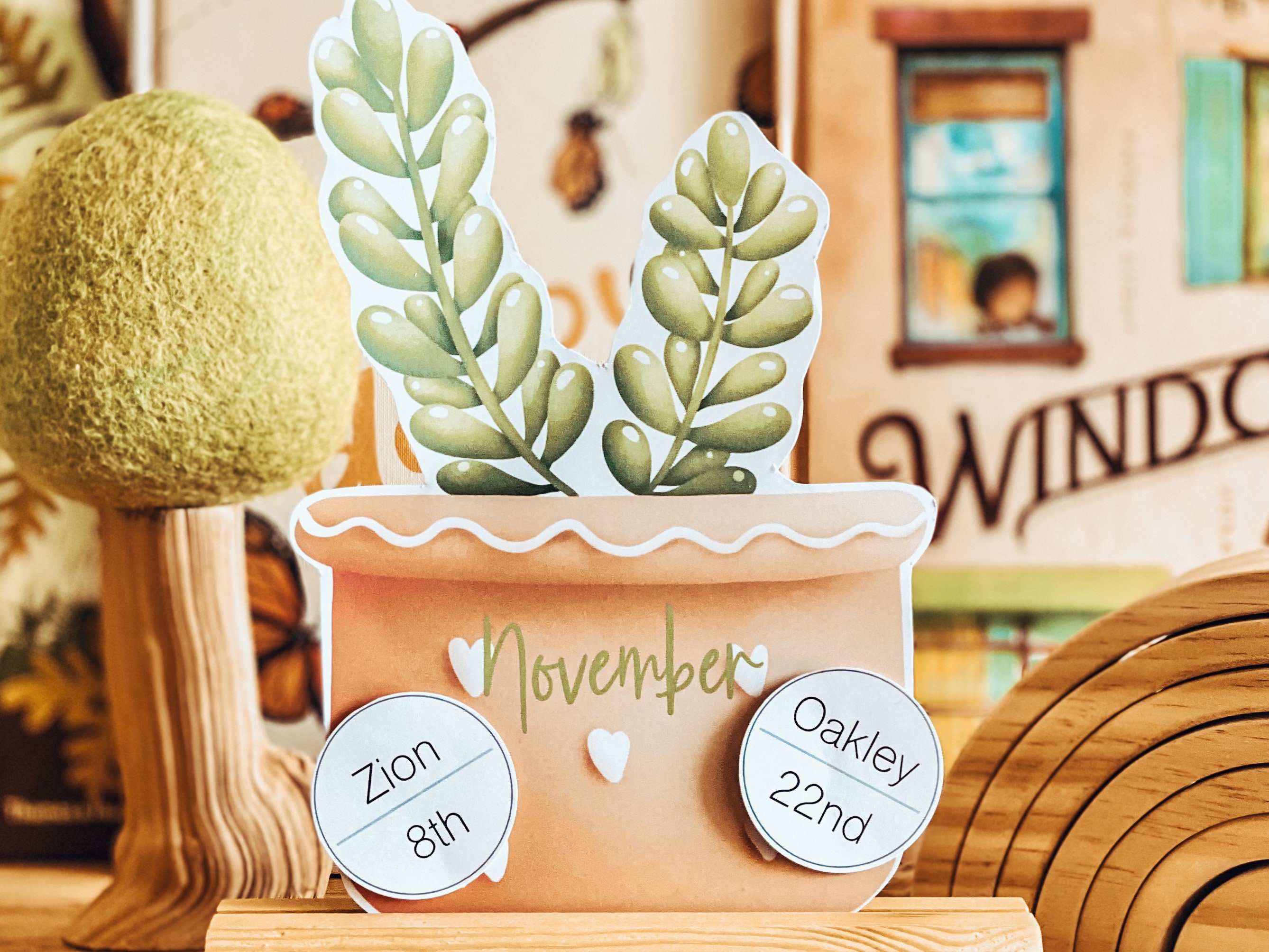 Boho Cactus Birthday Display Birthday Chart Cactus - Etsy