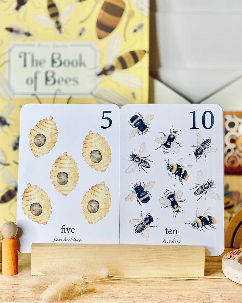 Bee Number Flashcards, Bees, Nature, Flashcards, Digital DIY, Counting ...