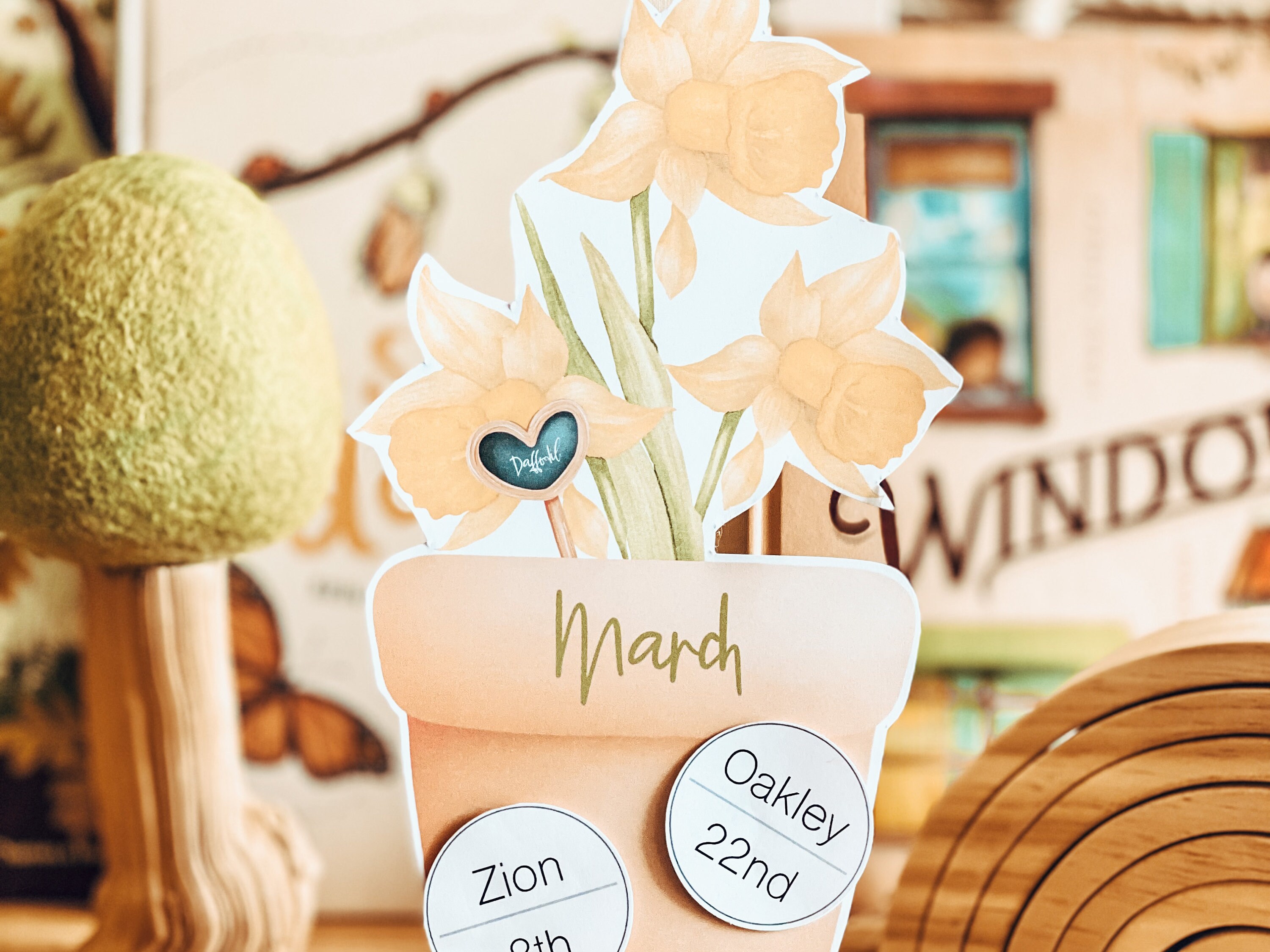 Birthday Month Flower Birthday Display Birthday Chart - Etsy Australia