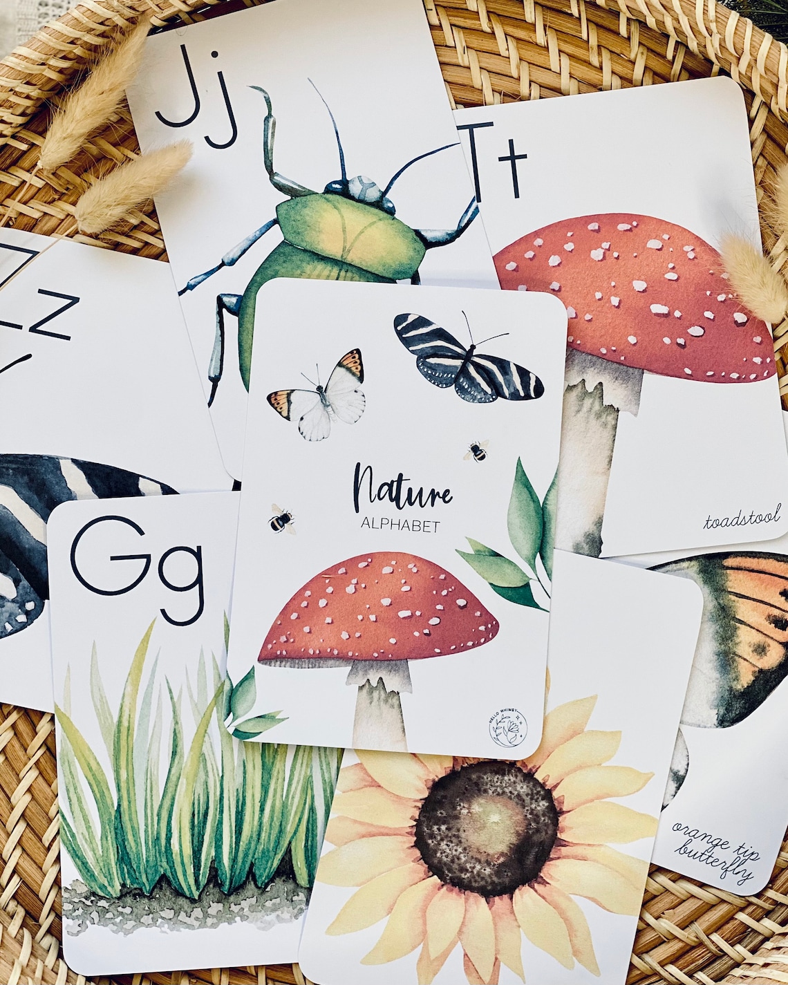 Alphabet Nature Flashcards, Alphabet, Nature, Flashcards, Digital DIY ...