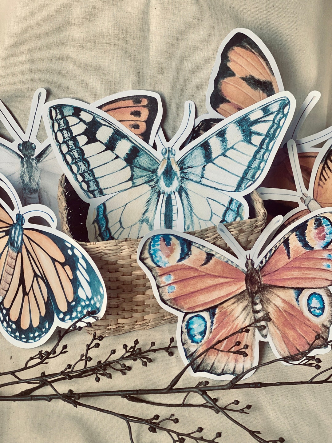 Large Butterfly Cut Outs, Butterfly Wall Decor, Printable, Nature ...