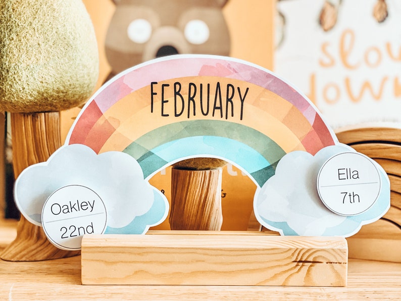 Rainbow Party Birthday Display Birthday Chart Rainbow - Etsy