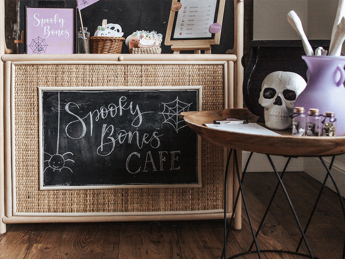 Halloween Dramatic Play Set Spooky Bones Cafe Printable Halloween ...