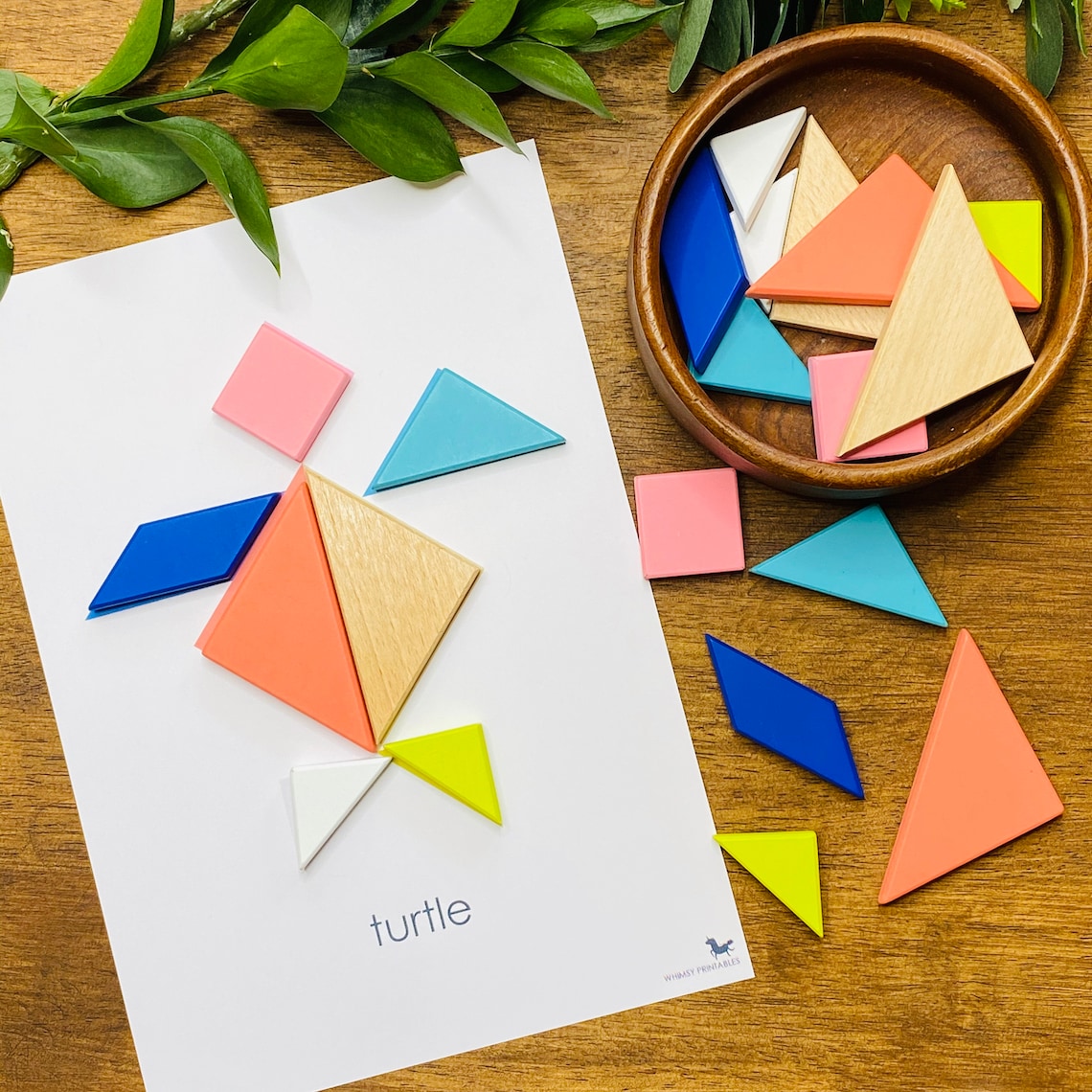 Tangram Pattern Blocks Tangram Puzzle Pattern Digital | Etsy