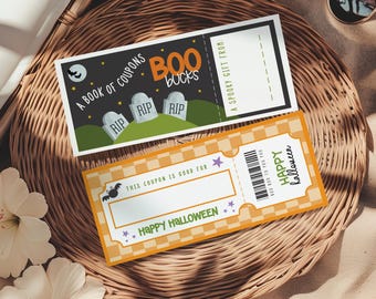 Halloween Coupon Printables Boo Bucks for Halloween Gift, Coupon Book ...
