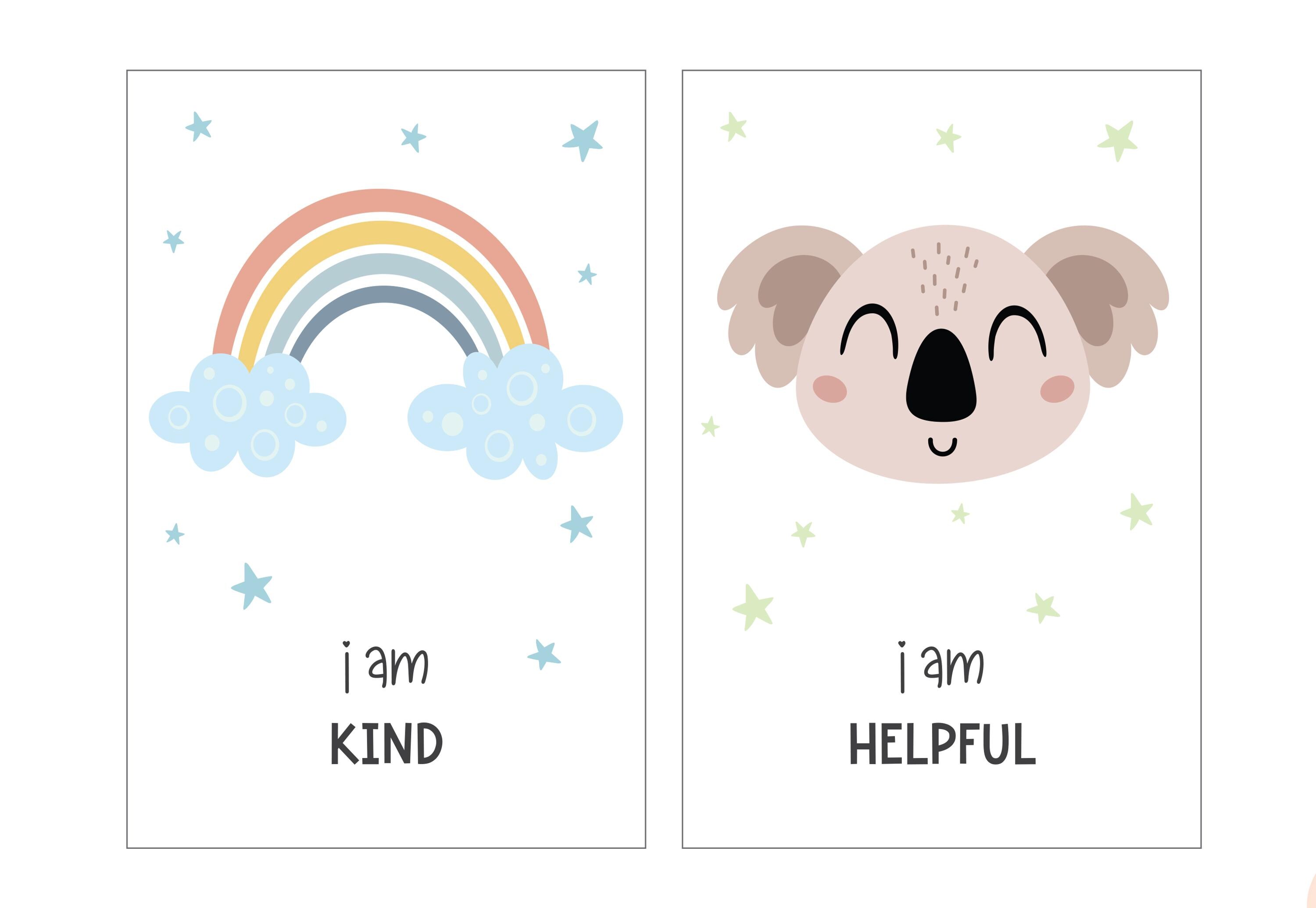 Affirmation Cards for Kids Wellbeing Flashcards Positive Affirmations ...