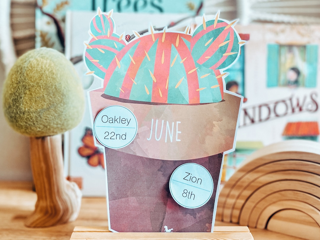 Cactus Birthday Display Birthday Chart Cactus Preschool School Notice ...