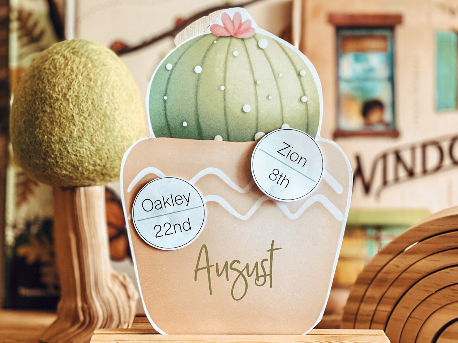 Boho Cactus Birthday Display Birthday Chart Cactus - Etsy