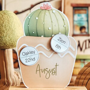 Boho Cactus Birthday Display Birthday Chart Cactus Preschool School ...