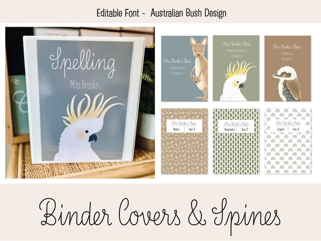 AUSTRALIAN ANIMAL Binder Covers School Decor Australian Koala ...