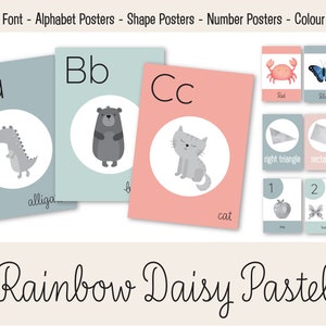 RAINBOW DAISY PASTEL Bundle | Classroom Decor | Preschool | School ...