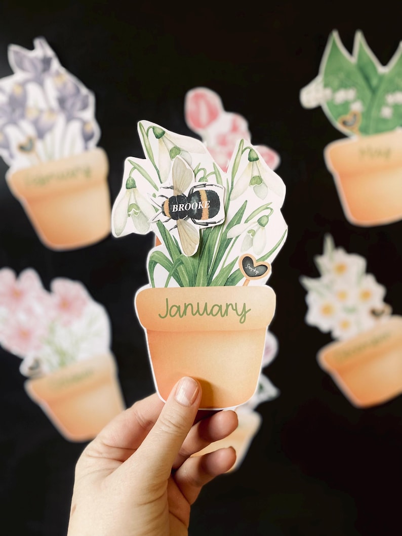 Flower Birthday Classroom Display | Printable Birthday Chart (PDF) - Etsy