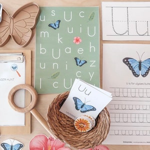 U LETTER BASKET U is for Ulysses Butterfly Alphabet Learning Preschool ...