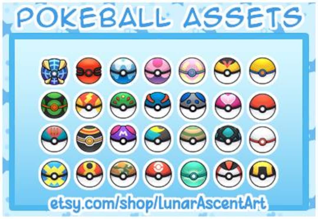 Pokeball Asset - Throwable, Badges, Icons, Twitch, Youtube - Etsy