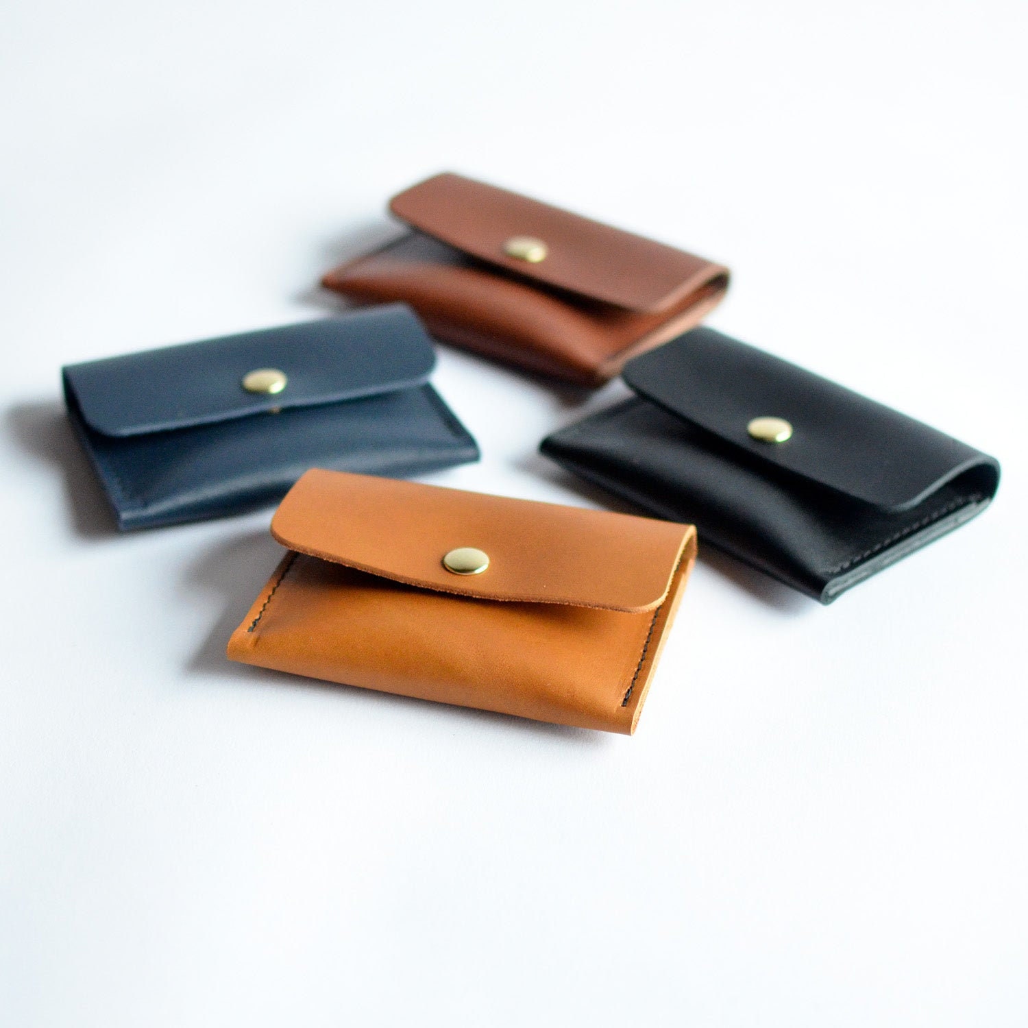 Mini Wallet Chocolate Brown Leather Card Holder Women Leather ...