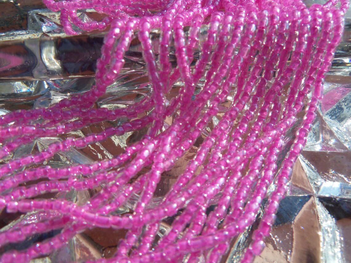 Size 9/0 Three Cut-tri Cut COLORLINED FUCHSIA PINK Rose - Etsy