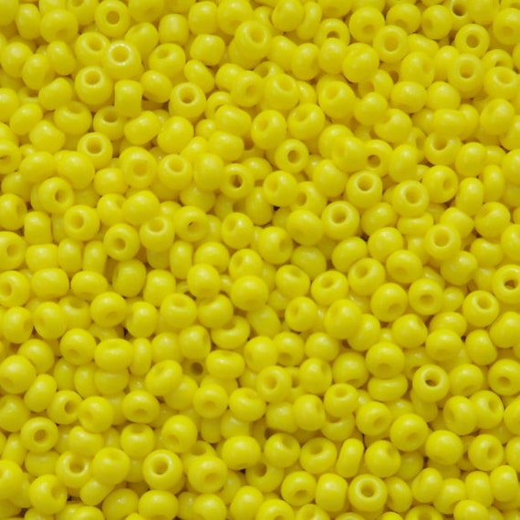 Size 8/0 OPAQUE LEMON YELLOW Preciosa Czech Glass Seed | Etsy