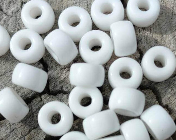 50pcs Size 1/0 Seed Beads OPAQUE WHITE, 6.5mm Crow Beads Preciosa Czech ...