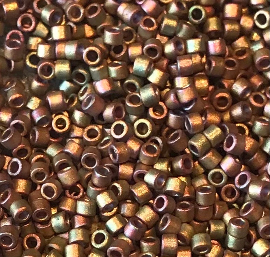 Size 11/0 Miyuki Delica Opaque Matte Luster Rainbow OLIVE - Etsy