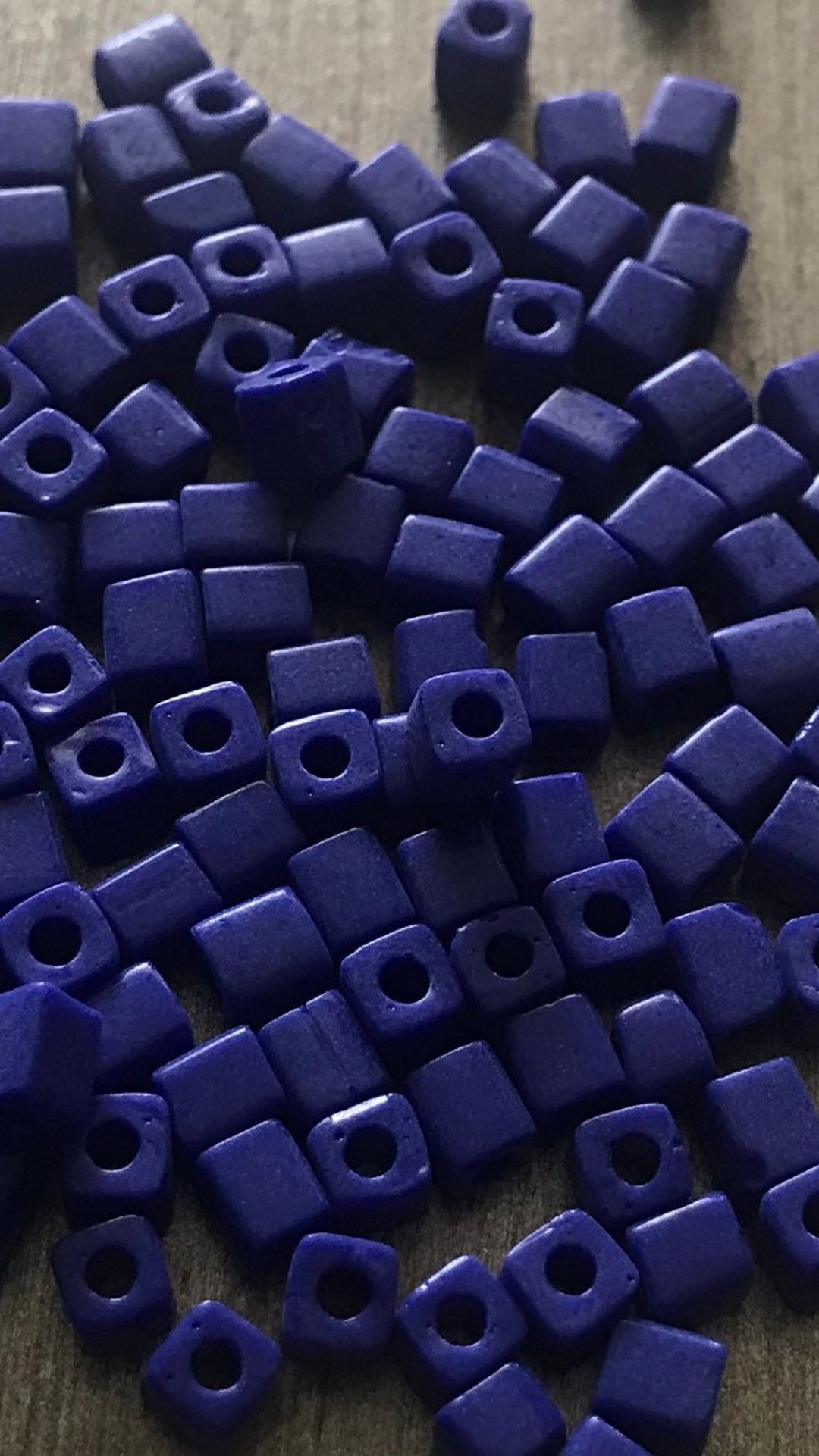 MIYUKI 4mm Cube, Opaque DARK BLUE, Square Glass Seed Beads-10grams ...