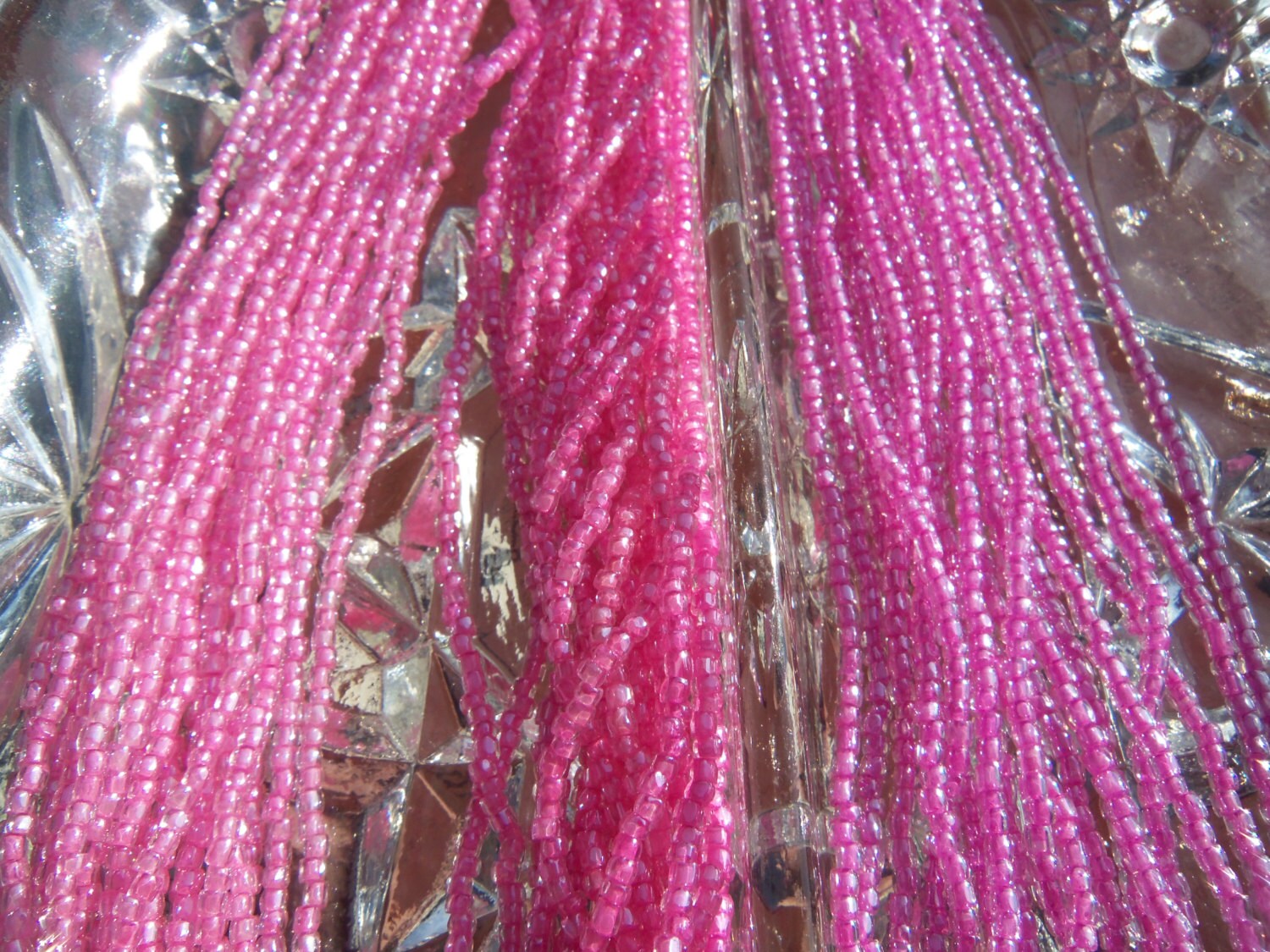 Size 9/0 Three Cut-tri Cut COLORLINED FUCHSIA PINK Rose - Etsy