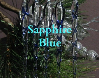 Set of 6 Ruby Red Icicles Christmas Tree Ornaments Hand Blown | Etsy