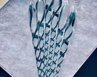 Set of 6 Ruby Red Icicles Christmas Tree Ornaments Hand Blown | Etsy