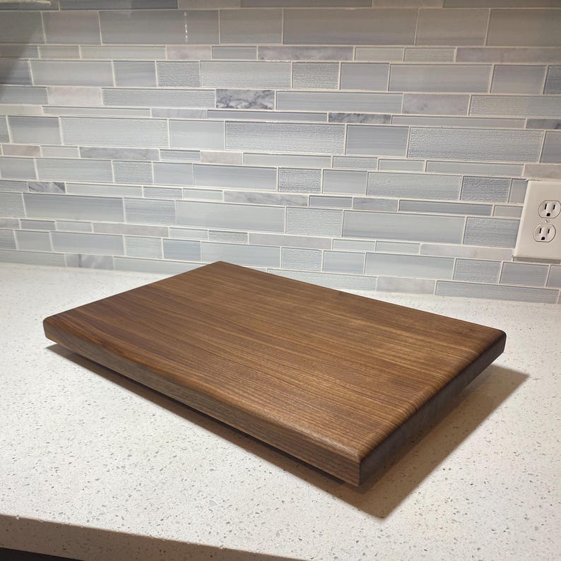 Large Walnut Butcher Block Cutting Board: Handcrafted With Rounded ...