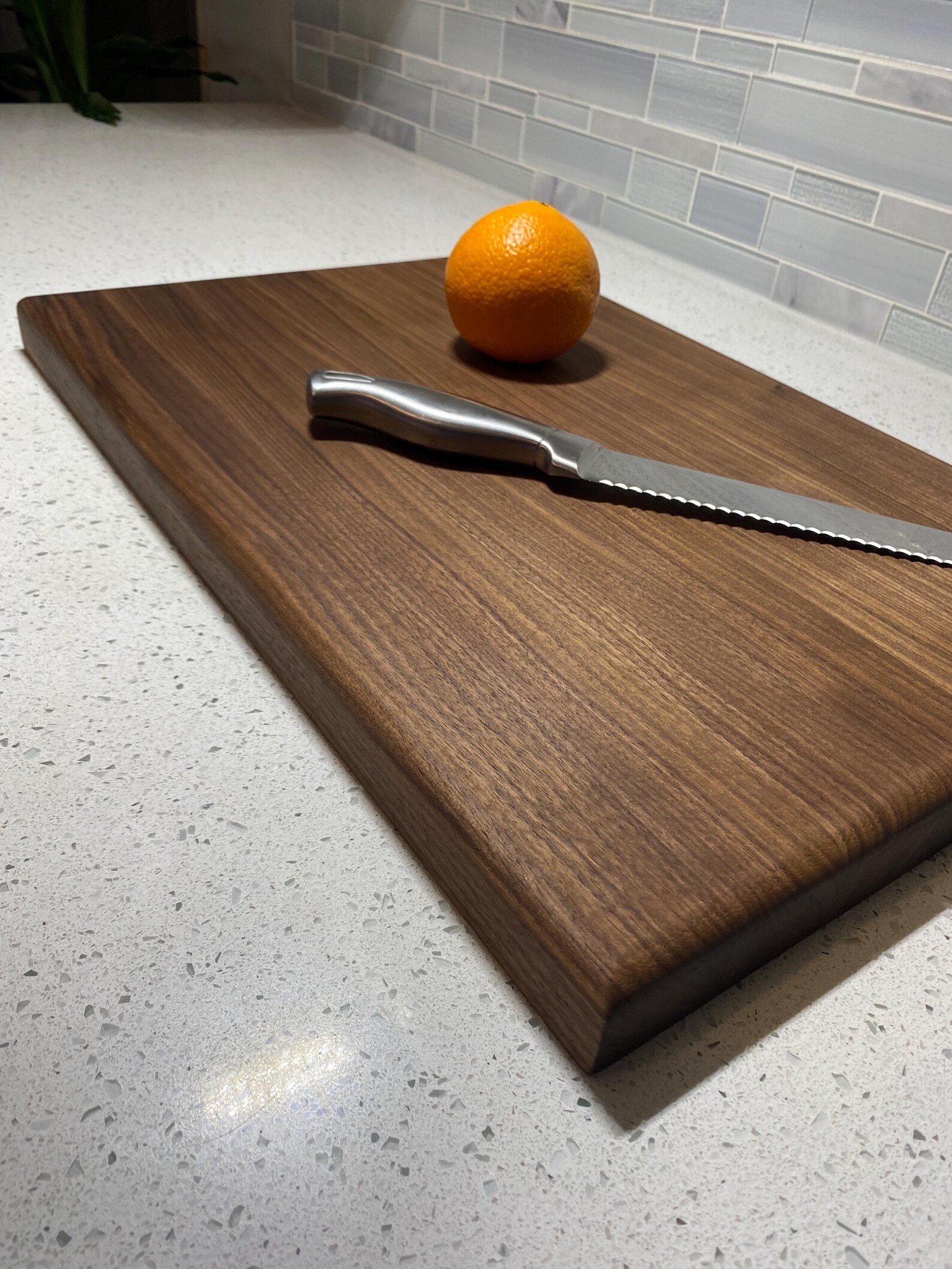 Large Walnut Butcher Block Cutting Board: Handcrafted With Rounded ...