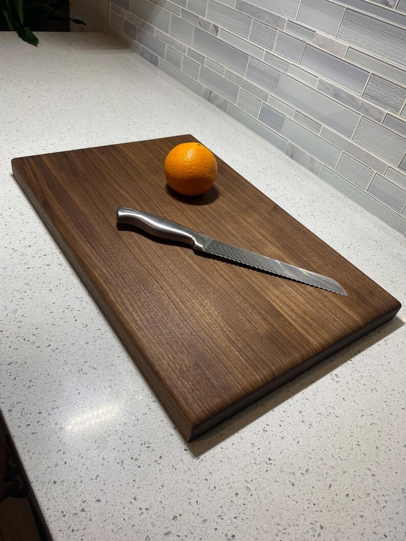 Large Walnut Butcher Block Cutting Board: Handcrafted With Rounded ...