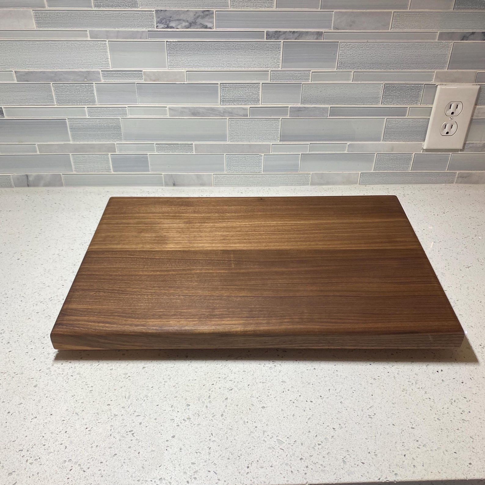 Large Walnut Butcher Block Cutting Board: Handcrafted With Rounded ...
