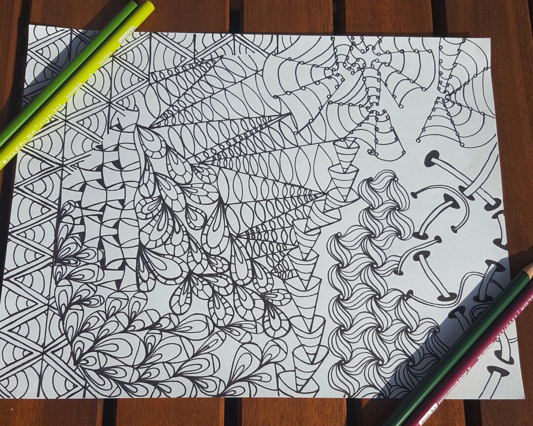 Detailed Adult Coloring Page Abstract Coloring Page Printable Coloring ...