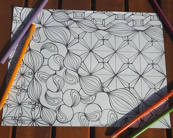 Detailed Adult Coloring Page Detailed Coloring Page | Etsy