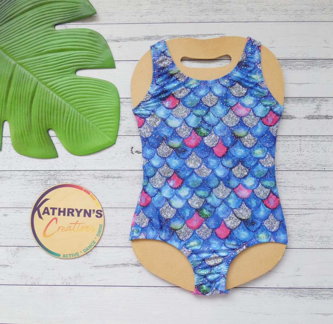 Girls' Sleeveless Leotard or Swimsuit Rainbow Fish Scales - Etsy